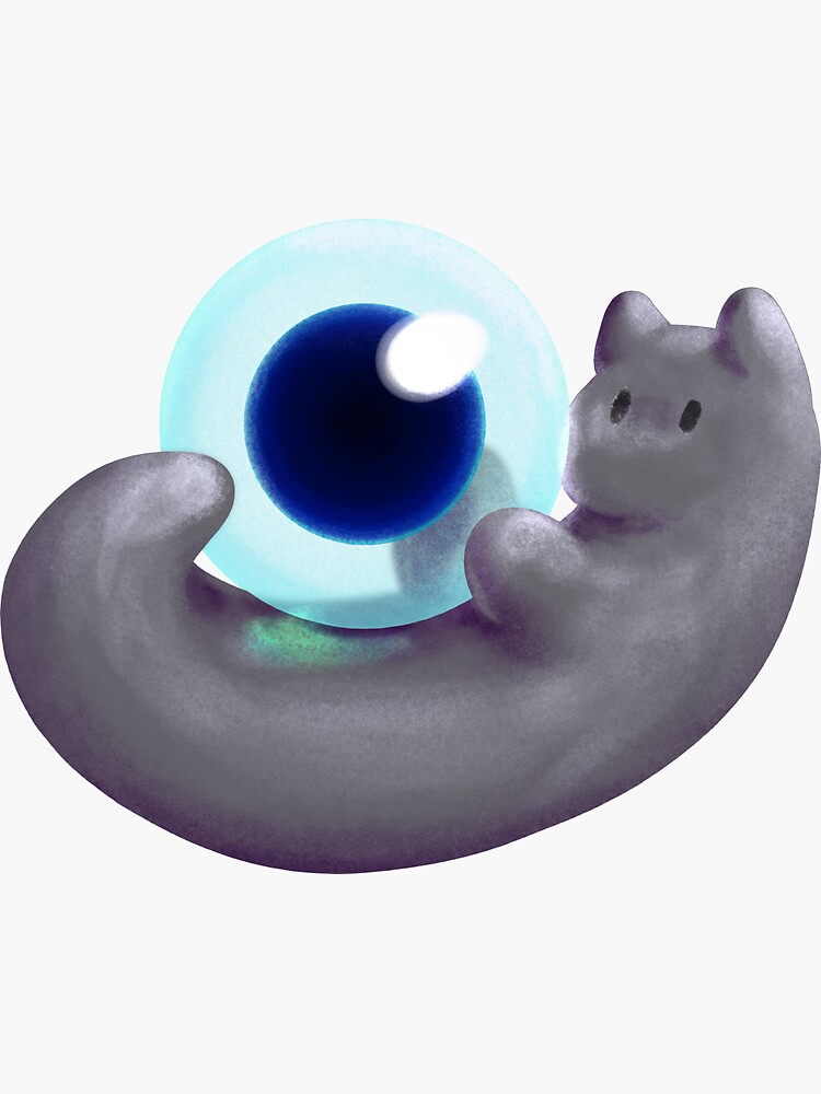 "Slug Cat Playing With an Egg (Blue)" Sticker for Sale by ...