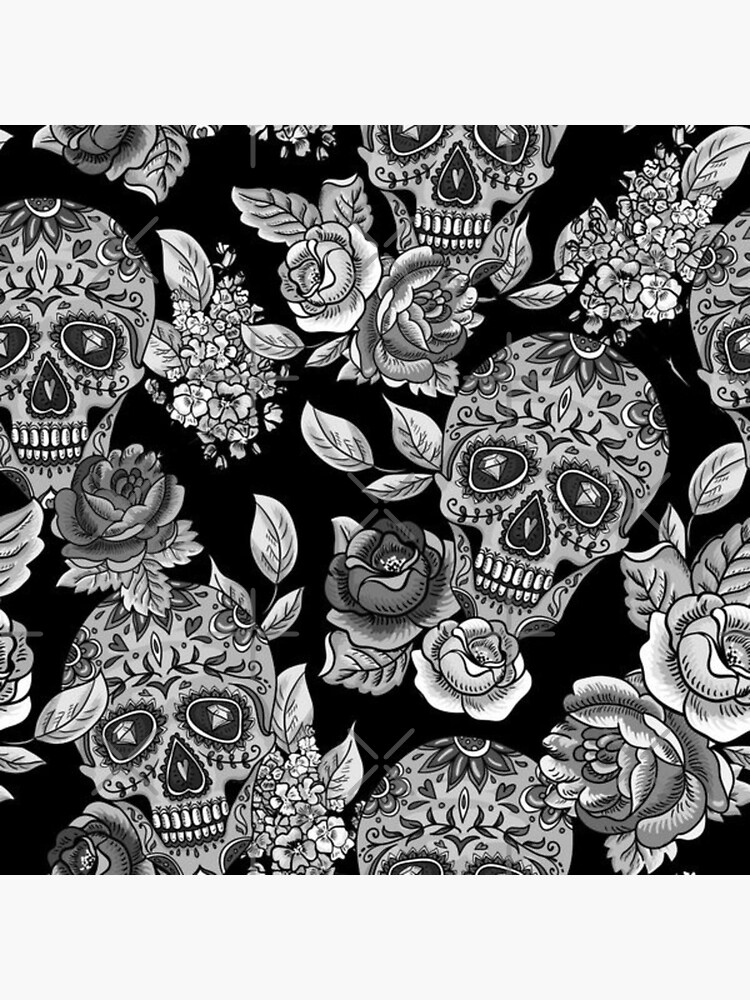 "Horror of Undead Roses (Seamless Bones Patterns No.9)" Sticker for ...