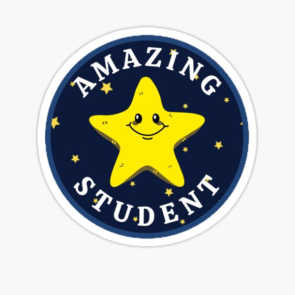 "Amazing Student The Best Teacher Navy Blue Design" Sticker for Sale by ...