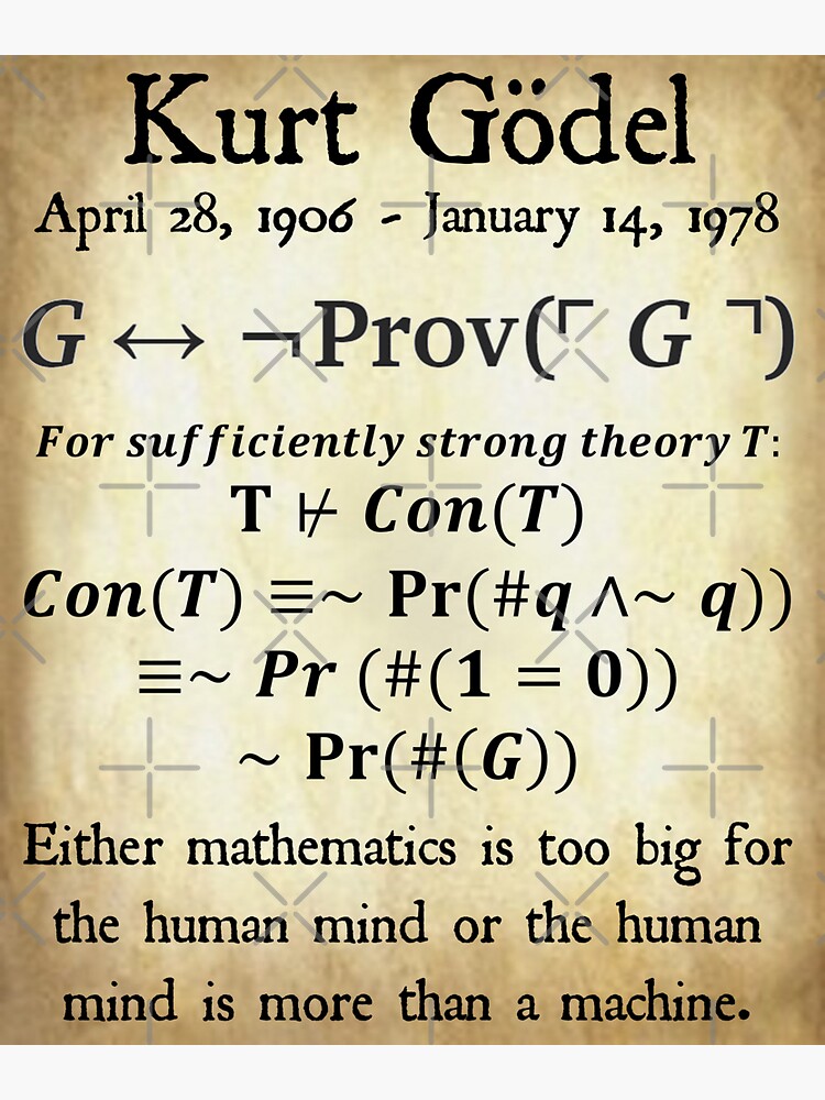 "Kurt Godel Mathematician Logician Vintage Mind or Machine Math Design ...