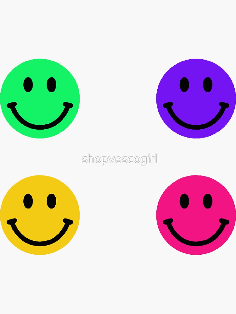 "colorful smiley faces set" Sticker for Sale by shopvescogirl | Redbubble