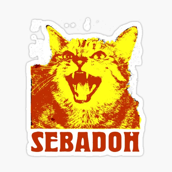 Pegatina «Sebadoh: serigrafía de gato vintage, para la influyente banda ...