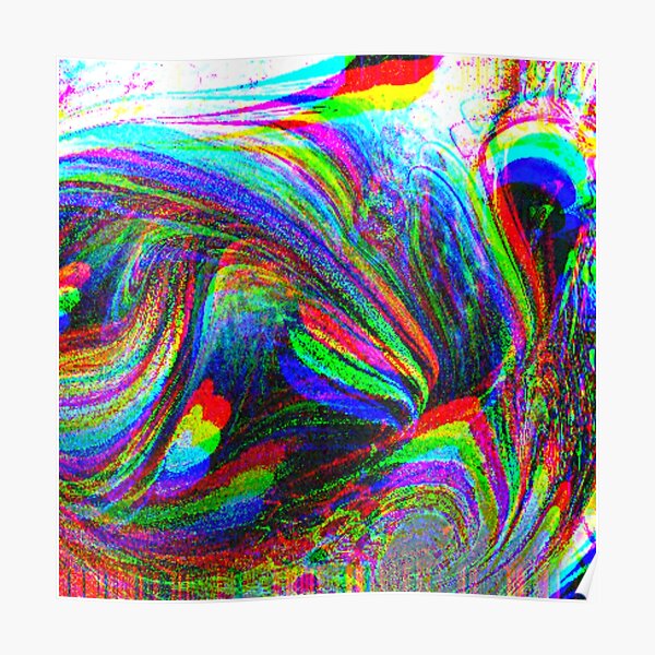 "Trippy Liquid Art Black and White Liquid Drip Glitch | Stoked Up Art ...