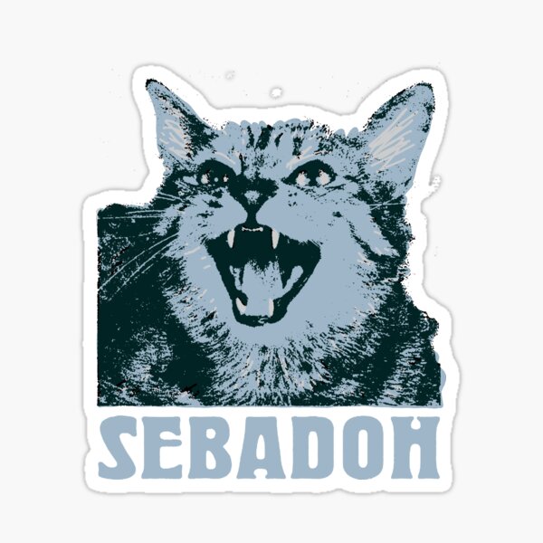 Pegatina «Sebadoh: serigrafía de gato vintage, para la influyente banda ...