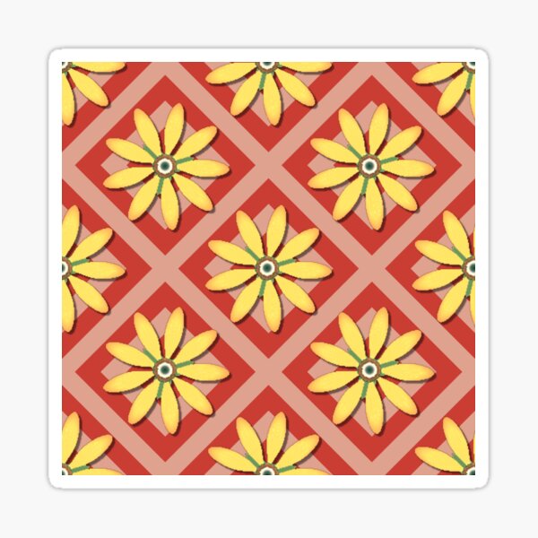 "Square Daisies.. A repeating pattern of flowers set off against a ...