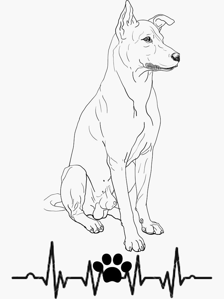 "heartbeat dog paw art , heartbeat dog paw cut ." Sticker for Sale by ...