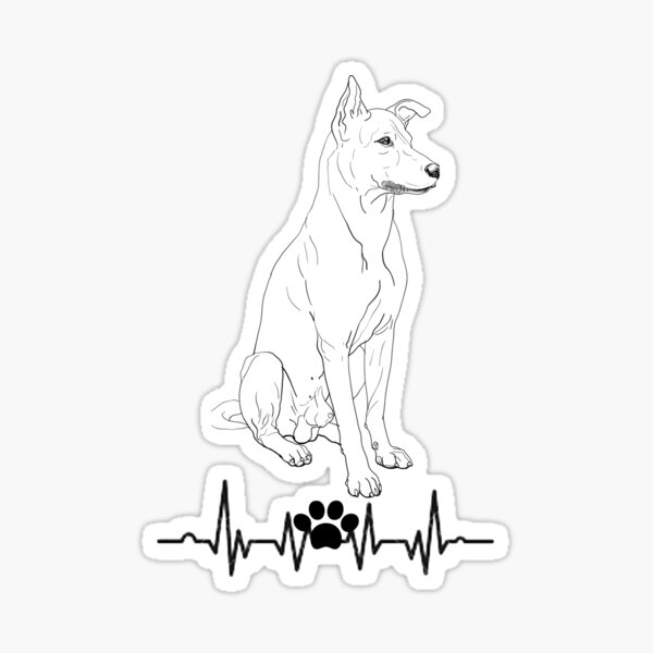 "heartbeat dog paw art , heartbeat dog paw cut ." Sticker for Sale by ...