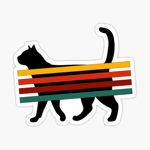 " cat with color strips" Sticker for Sale by Youness-bel | Redbubble