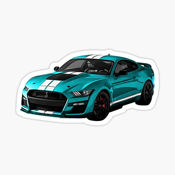 "Light Blue 2020 Shelby GT 500" Sticker for Sale by CarMad | Redbubble