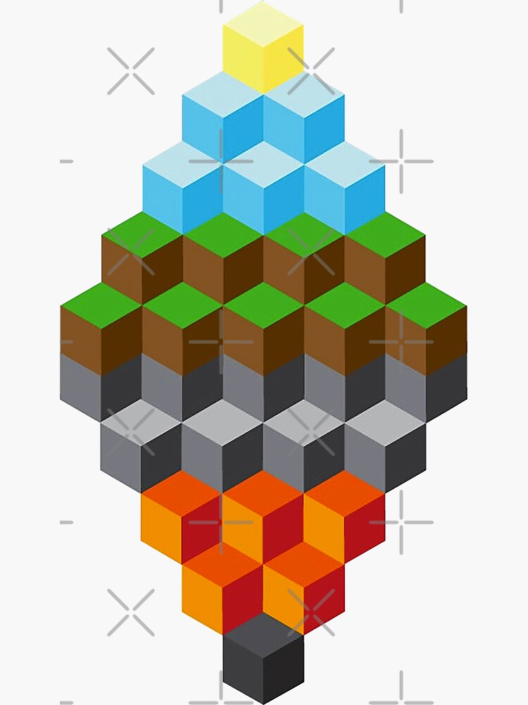 "Minecraft Blocks" Sticker for Sale by qloc | Redbubble