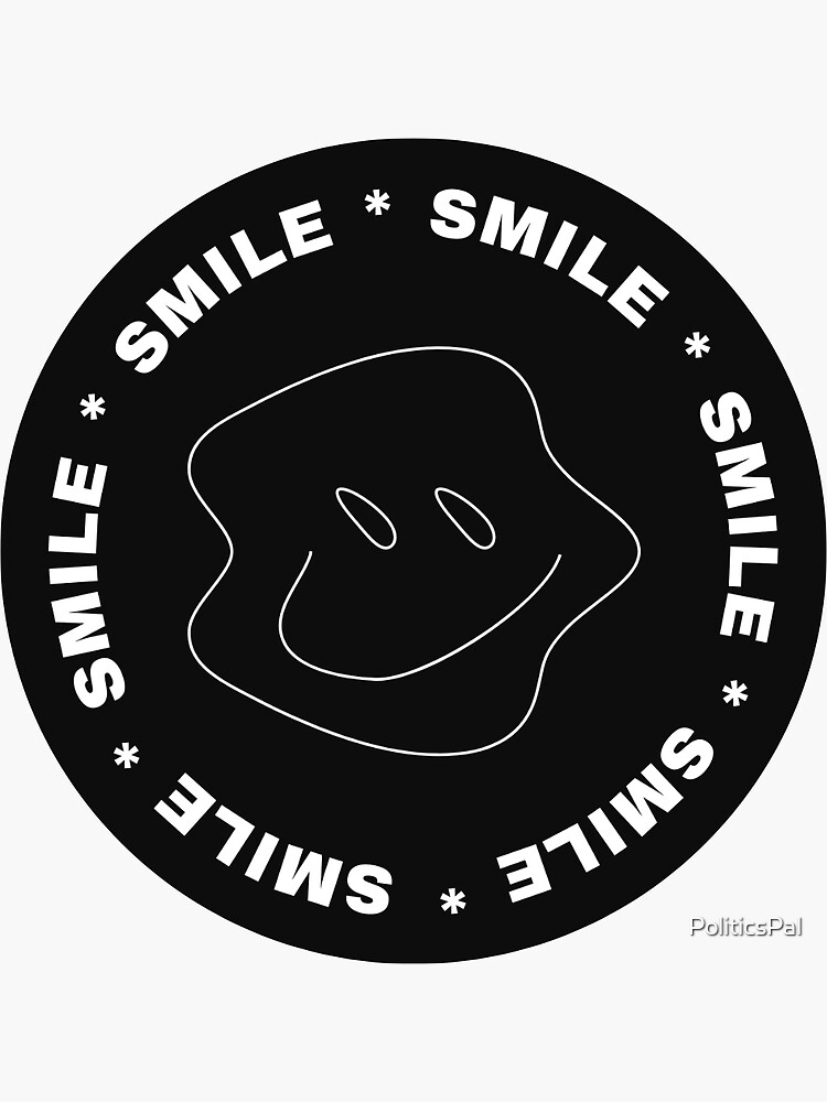 "Wavy Smiley Face" Sticker for Sale by PoliticsPal | Redbubble