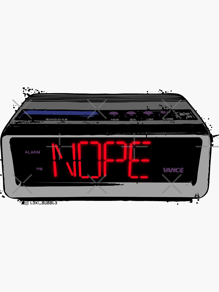 "NOPE Alarm Red" Sticker for Sale by LexiBubble | Redbubble