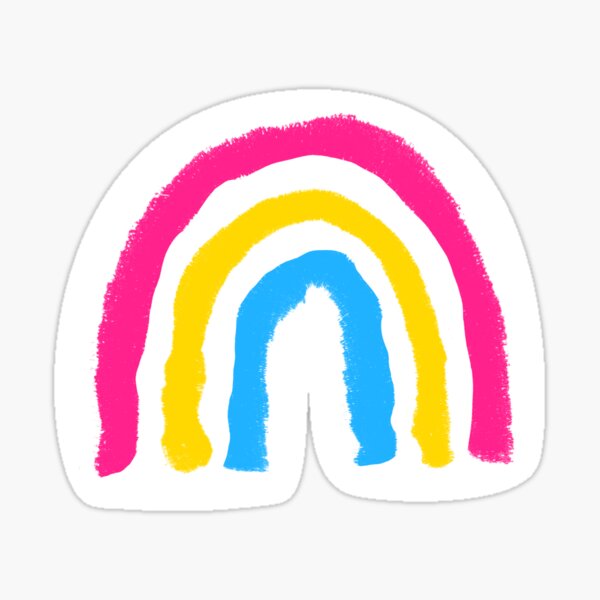 "Pansexual Pan Pride Painted Crayon Rainbow" Sticker for Sale by ...