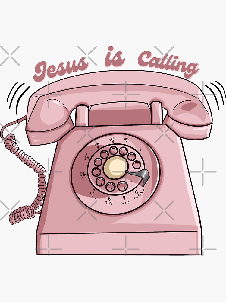 "Jesus is Calling " Sticker for Sale by beesandcacti | Redbubble