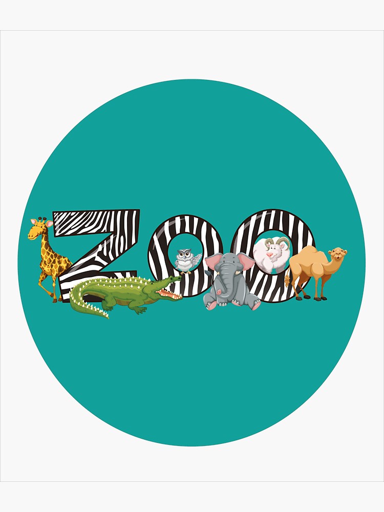 Sticker « Peek-Zoo devient une terre, Peek-A-Zoo devient un animal aquatique, un zoo amusant ...