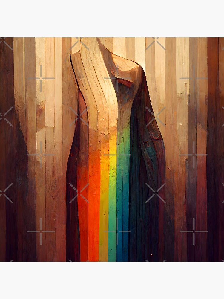 "Smooth Wooden Texture Rainbow Wood Grain Pattern" Sticker for Sale by ...