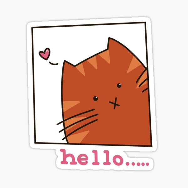 "Hello cat" Sticker for Sale by acbcesarz | Redbubble