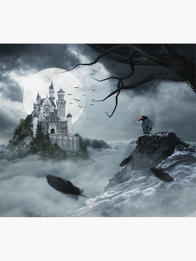"Dark Raven Castle Art" Sticker for Sale by ZenBoiMerch | Redbubble