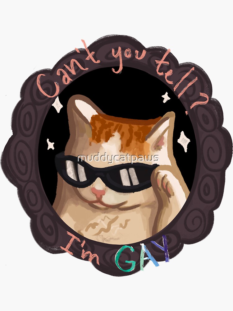 "mlm gay cool cat" Sticker for Sale by muddycatpaws | Redbubble