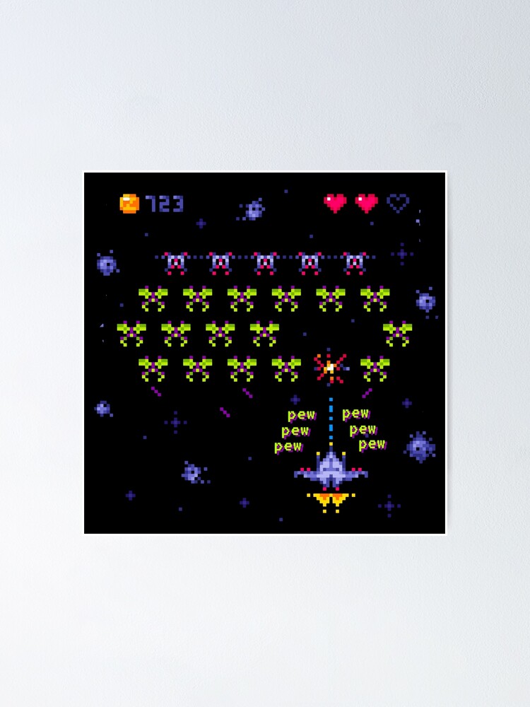 "8 Bit Retro Vintage Shooter Classic Arcade Video Game" Poster for Sale ...