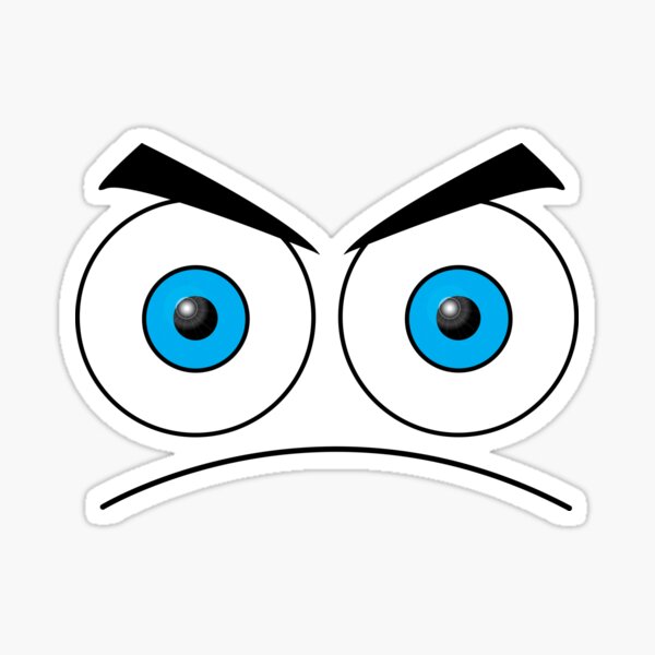 "Angry Face" Sticker for Sale by wickedcartoons | Redbubble