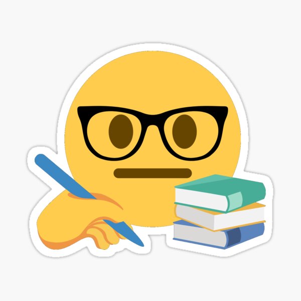 "Book Worm School Emoji" Sticker for Sale by RoomlyDecor | Redbubble