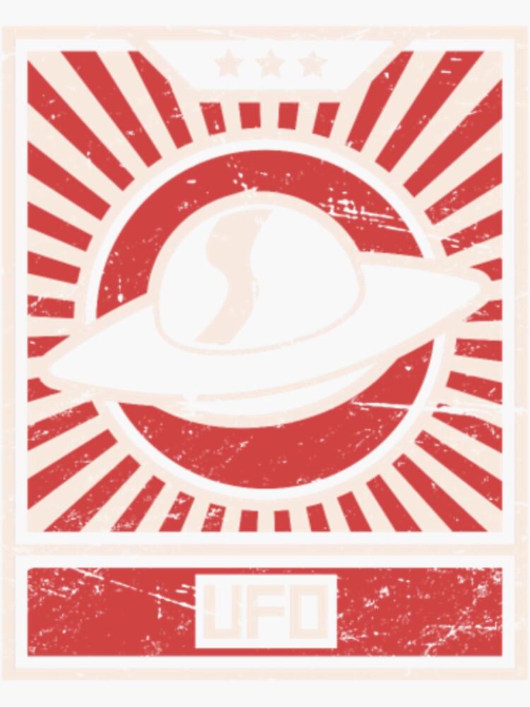 "UFO Vintage Style Alien Propaganda Poster" Sticker for Sale by KikaBot ...
