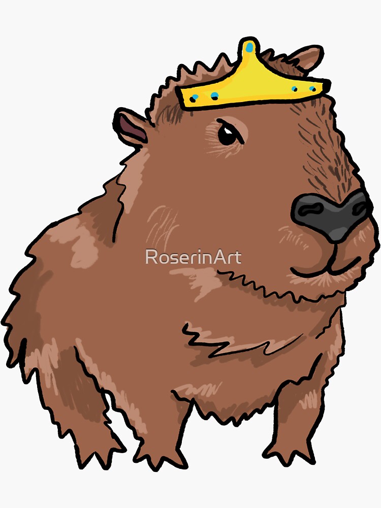 "Princess Capybara" Sticker for Sale by RoserinArt | Redbubble