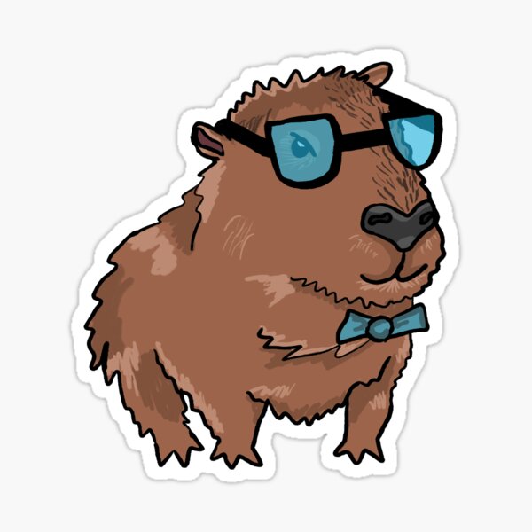 "Capybara Wearing Bow Tie and Glasses" Sticker for Sale by RoserinArt ...