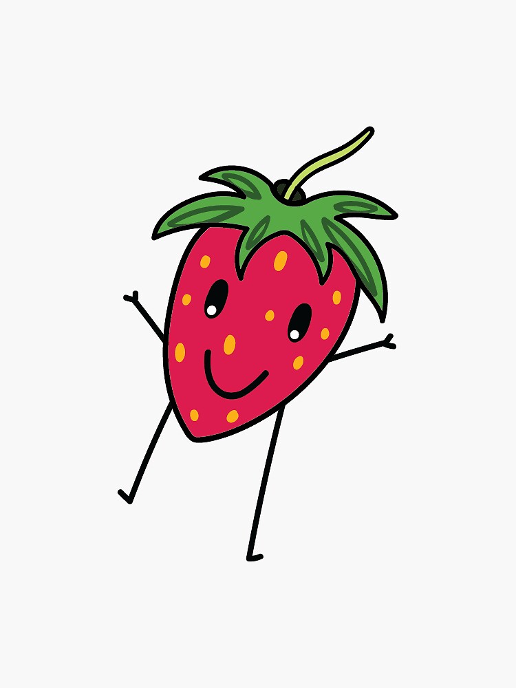 "Dancing Strawberry" Sticker for Sale by LunaDeTinta | Redbubble