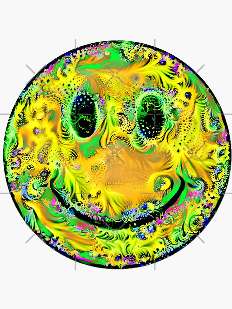 "Trippy Smile" Sticker for Sale by AintJames | Redbubble