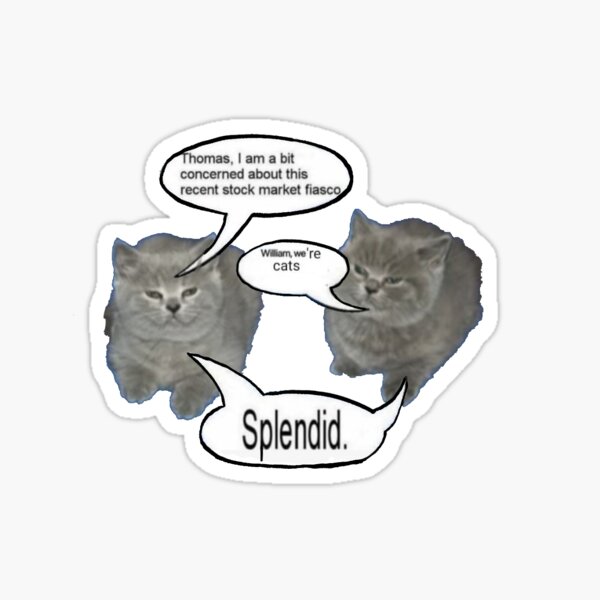 "Two Cats Concerned About Stock Market " Sticker for Sale by ...