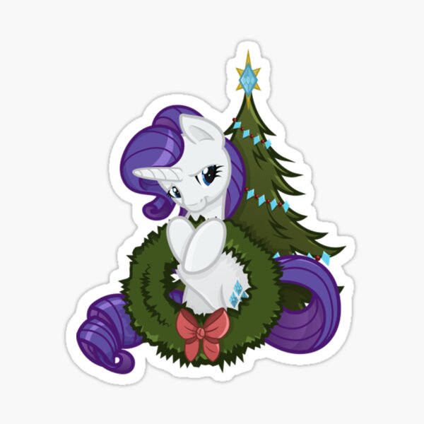 "My Little Pony Christmas Rarity" Sticker for Sale by Deacongarcia ...
