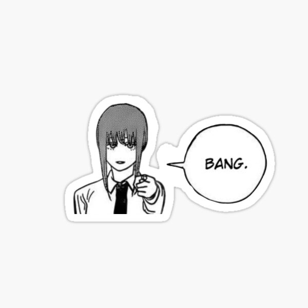 "Makima Chiansawman Bang" Sticker for Sale by Skythink | Redbubble