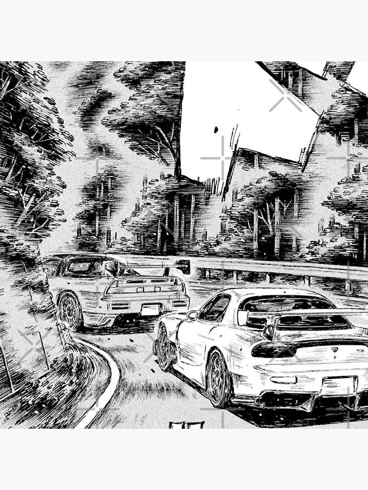 "Initial D Manga Panel RX7 VS NSX" Throw Pillow for Sale by GeeknGo ...