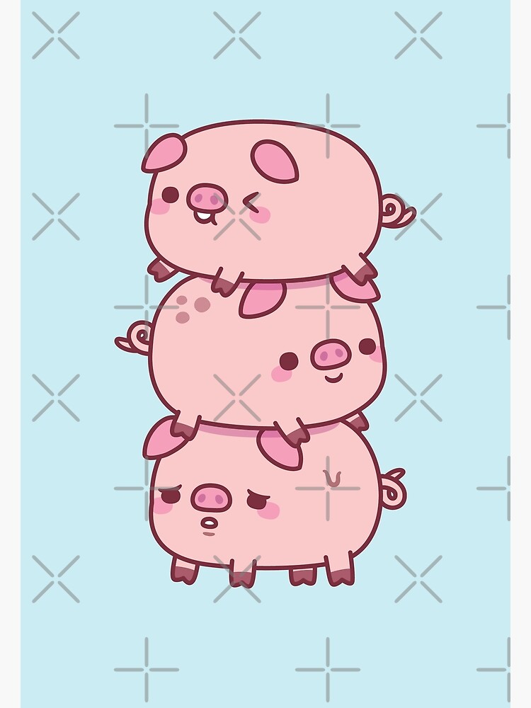 "Cute Three Little Pigs Stacked Together Funny" Poster for Sale by ...