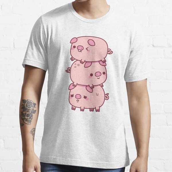 "Cute Three Little Pigs Stacked Together Funny" T-shirt for Sale by ...