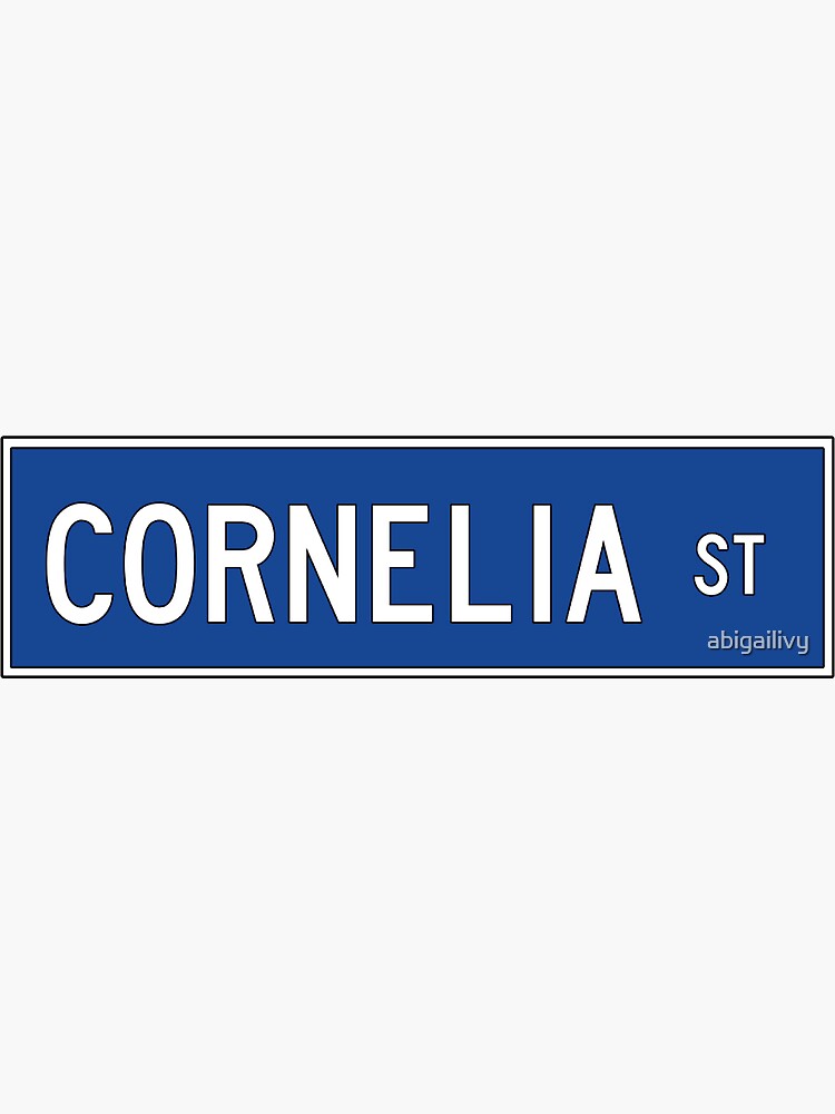 "Navy Blue Cornelia Street Sign" Sticker for Sale by abigailivy | Redbubble
