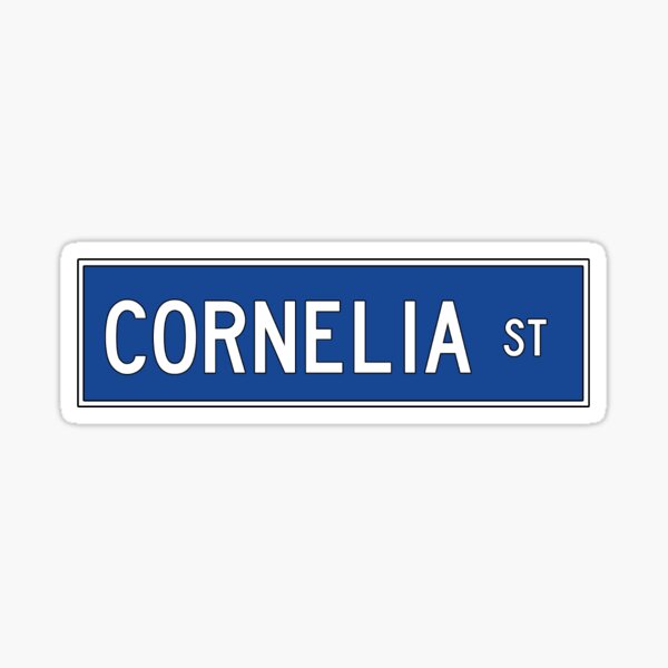 "Navy Blue Cornelia Street Sign" Sticker for Sale by abigailivy | Redbubble