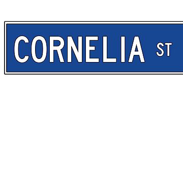 "Navy Blue Cornelia Street Sign" Sticker for Sale by abigailivy | Redbubble