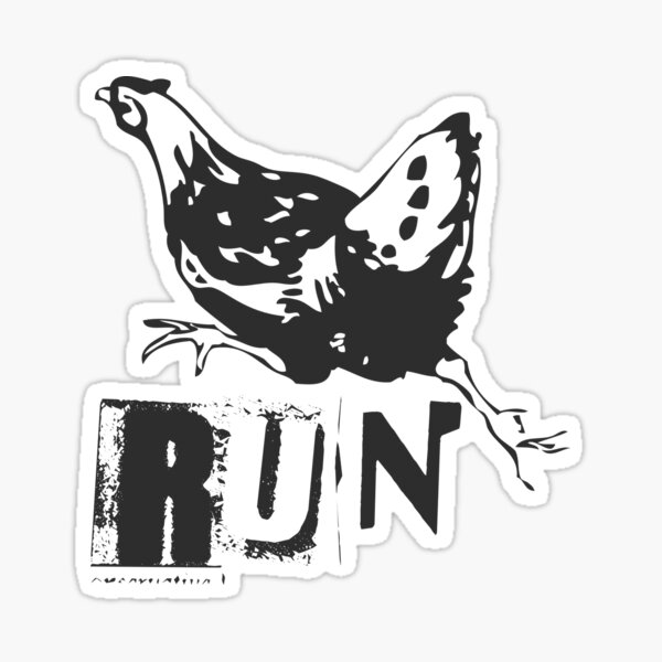 "Funny Running Chicken meme" Sticker for Sale by STOM91 | Redbubble