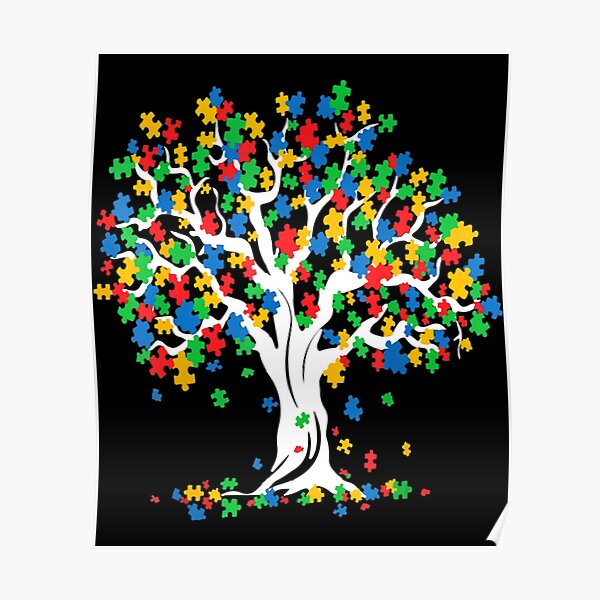 "Tree Of Life Autism Awareness Month Fun ASD Supporter " Poster for ...