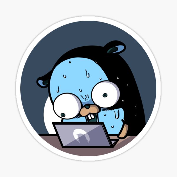 Golang Gopher Go Scared Sticker For Sale By Clgtart Redbubble