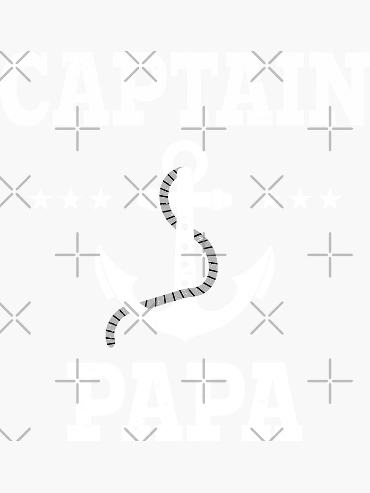 "Captain Papa Design Dad Fisherman And Sailor Vintage" Sticker for Sale ...