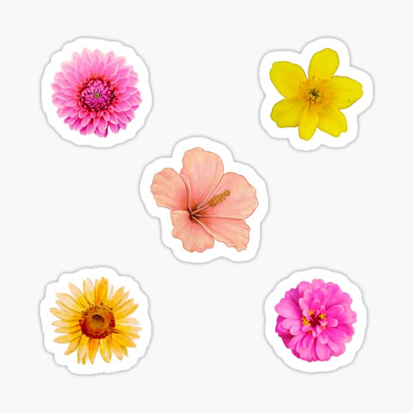 "Realistic Watercolor Flowers" Sticker for Sale by FreshWrinkle | Redbubble