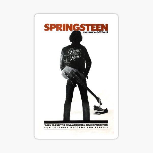 "Springsteens Born To Run Poster" Sticker for Sale by zeynpow | Redbubble