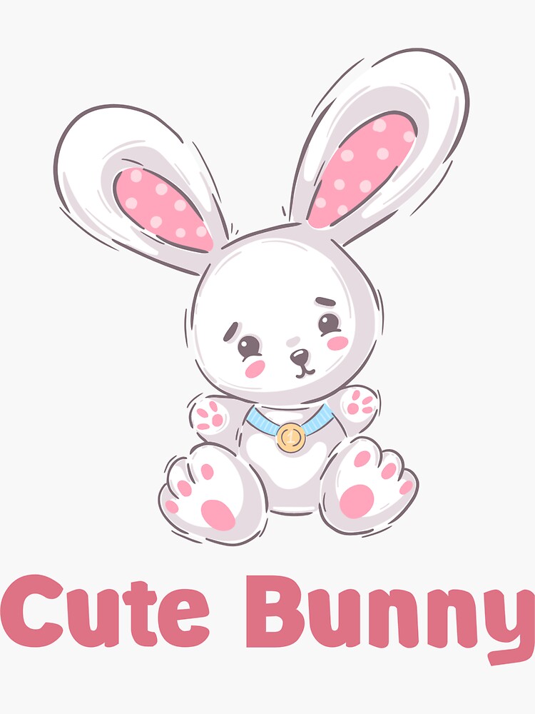 "Cute Bunny Sad" Sticker for Sale by ZACHARYDUNCAN | Redbubble