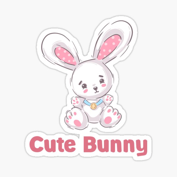 "Cute Bunny Sad" Sticker for Sale by ZACHARYDUNCAN | Redbubble