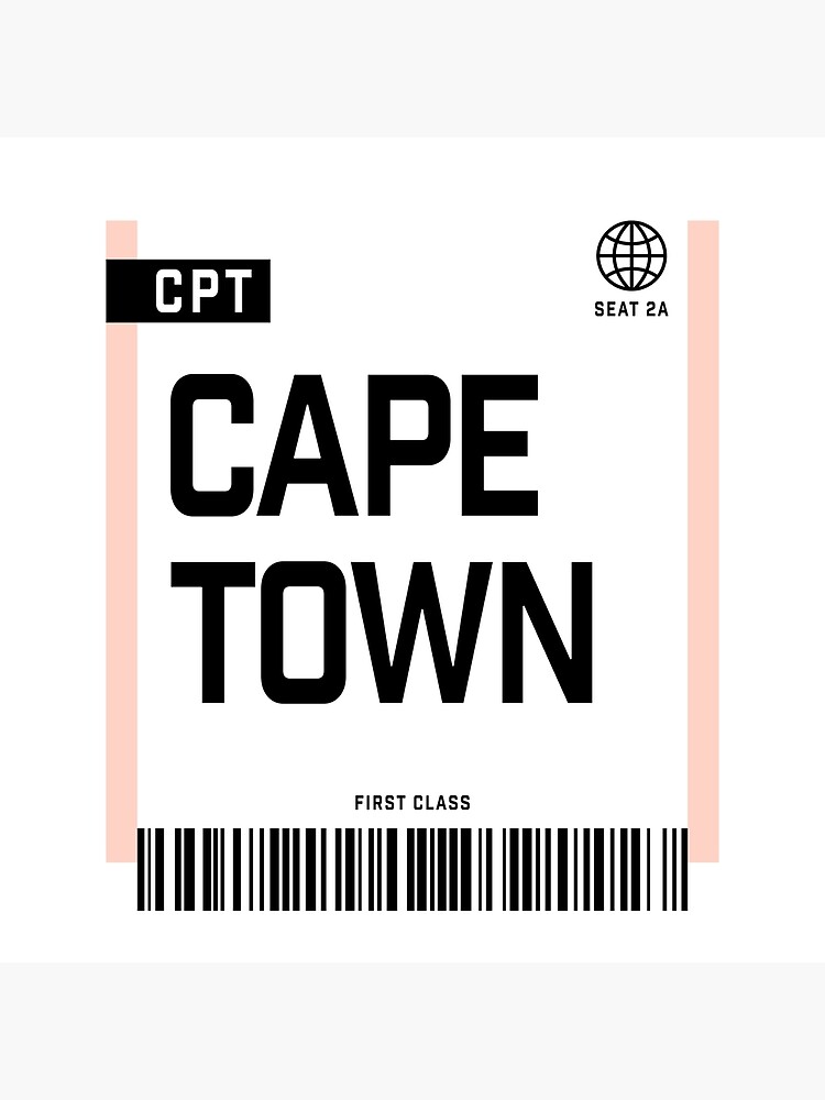 Cape Town Cpt Boarding Pass Poster For Sale By Irony Redbubble