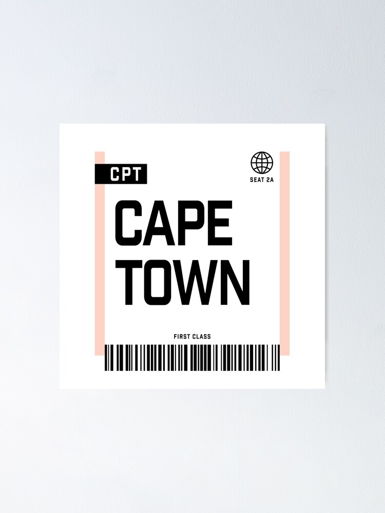 Cape Town Cpt Boarding Pass Poster For Sale By Irony Redbubble